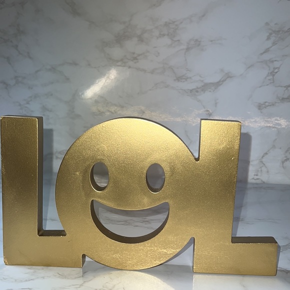 Accents | Ll Wall Or Desk Plaque Sign Lol Smiley Face | Poshmark
